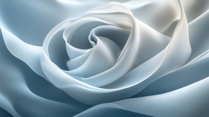 Abstract Draped Fabric Rose Soft Blue Hues Stock Illustration ...