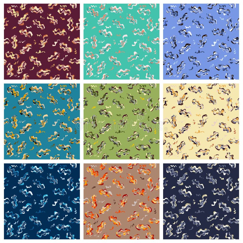 Abstract Draw Tint Seamless Pattern with Colour Combinations. Stock ...