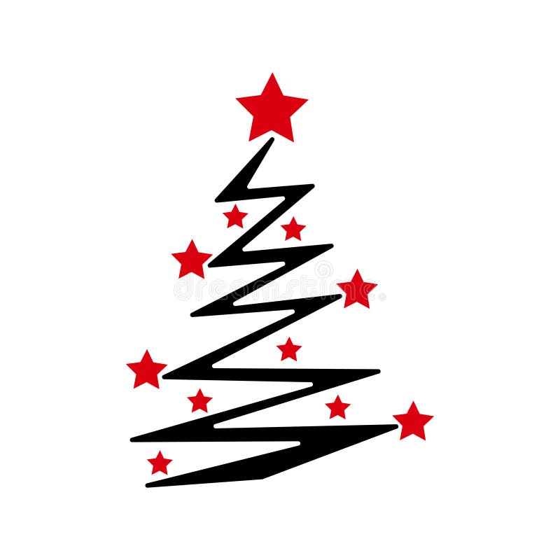 Abstract Drawing of a Christmas Tree on a White Background - Vector ...