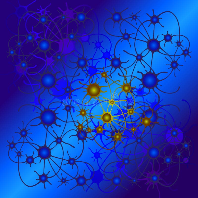 Abstract Drawing of Circles Connected by Lines As Neurons or ...