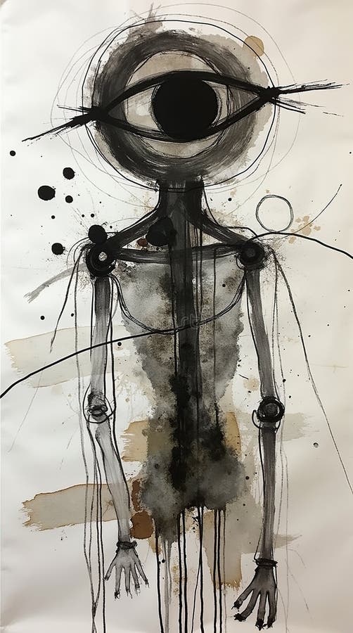 Abstract Drawing Exploring Depression and Anxiety Themes Stock ...