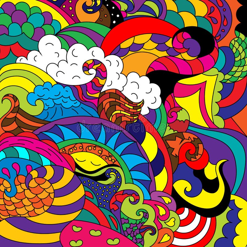 Abstract Drawing on a Free Theme Stock Vector - Illustration of fantasy ...