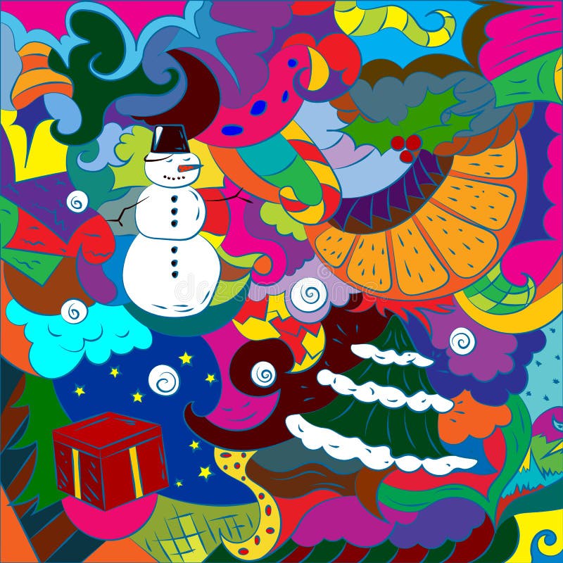 Abstract Drawing on a Free Theme Stock Vector - Illustration of ...