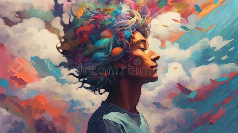 Abstract Drawing of an Insane Mind Imagining Other Dimensions Stock ...