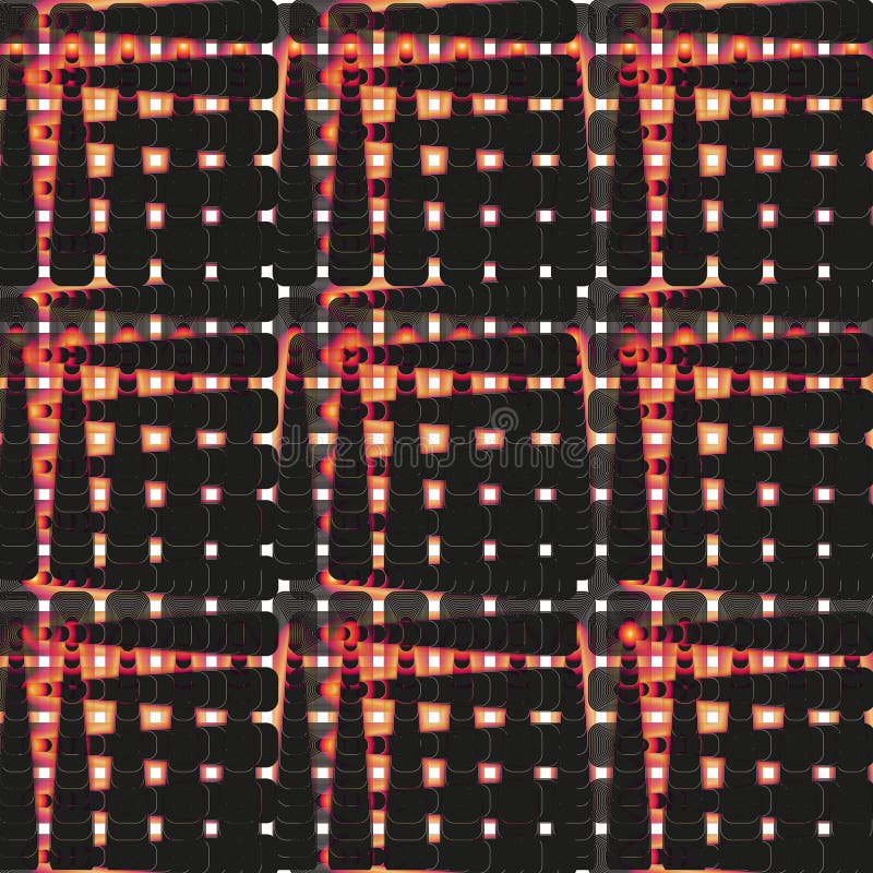 Abstract Drawing of Many Black and Red Elements .3d. Stock Illustration ...