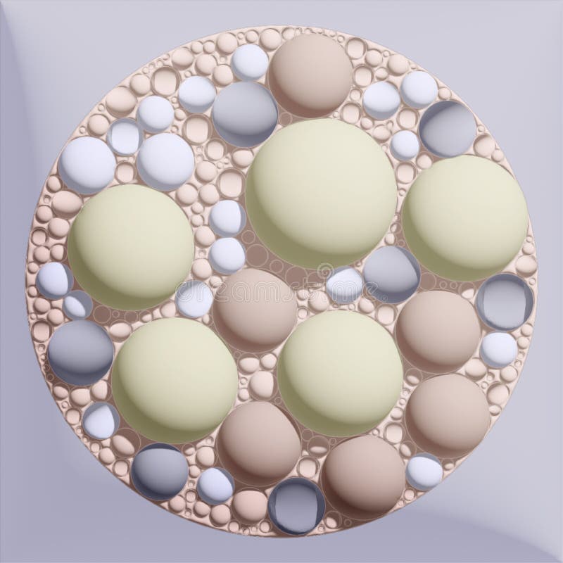 Abstract Drawing with Many Different Sizes L Round Objects.3d Stock ...