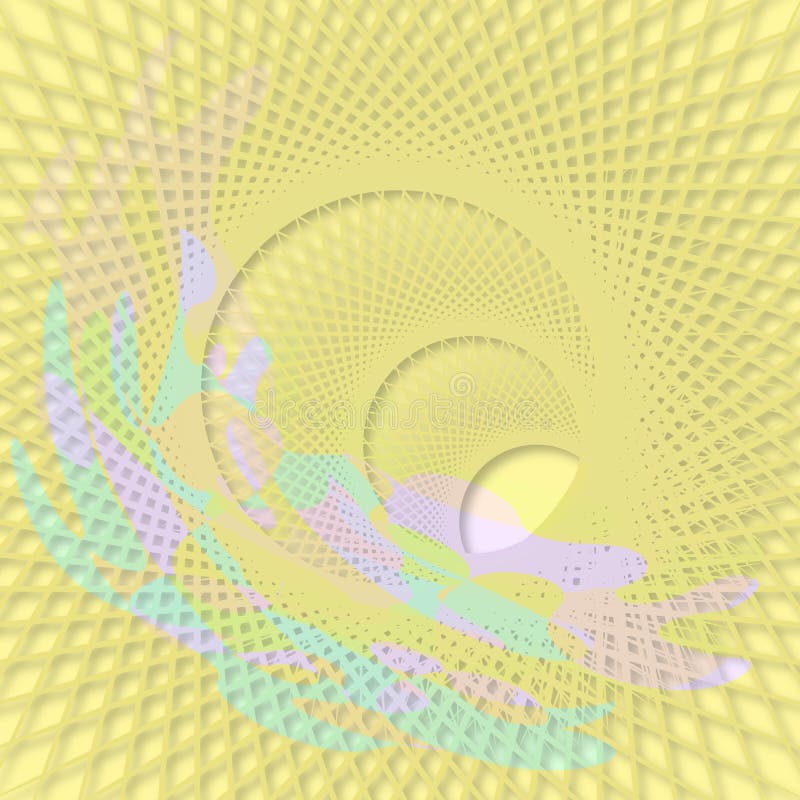 Abstract Drawing with Many Yellow Mesh Structures.3d Stock Illustration ...