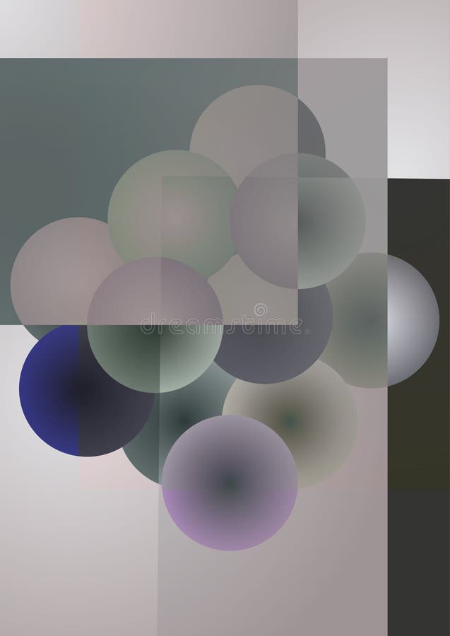 Abstract Drawing from a Mass of Circles with Different Gradients. Stock ...