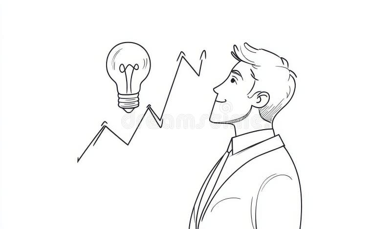 An Abstract Drawing of a Person Thinking and Solving Problems Finding ...