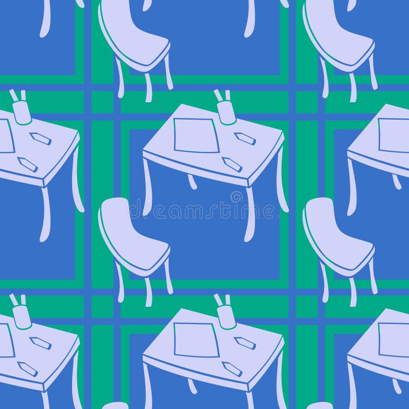 Abstract Drawing Table and Chair Seamless Background Design Stock ...