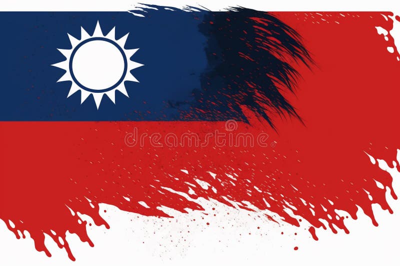Abstract Drawing of the Taiwan Flag Stock Illustration - Illustration ...