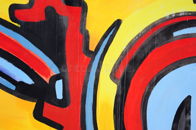 Abstract Drawing on the Wall,street Art Stock Illustration ...