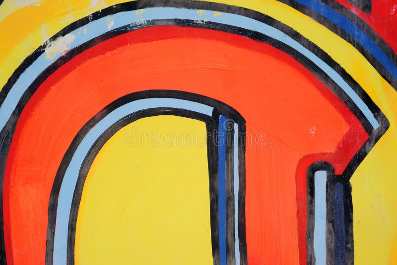 Abstract Drawing on the Wall,street Art Stock Illustration ...