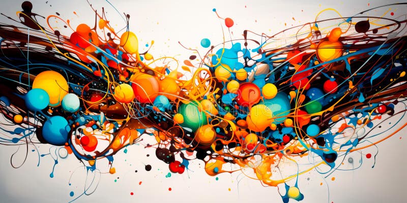 Abstract Drawing, Where Several Colored Spots Create an Emotional Mood ...