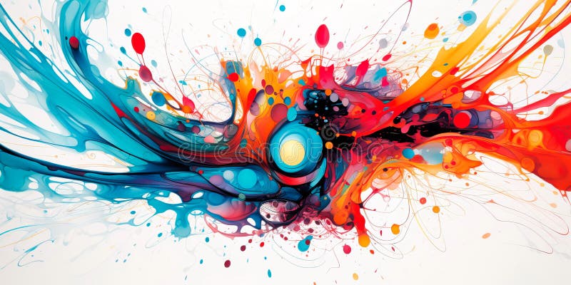 Abstract Drawing, Where Several Colored Spots Create an Emotional Mood ...