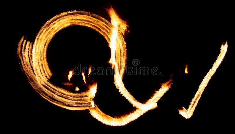 Abstract Drawings of Fire in Motion at Night Stock Photo - Image of ...