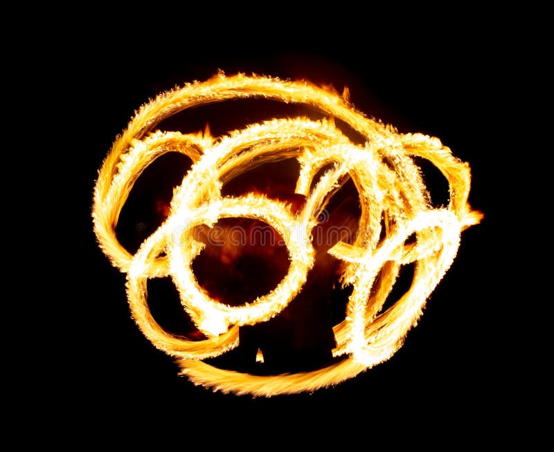 Abstract Drawings of Fire in Motion at Night Stock Image - Image of ...