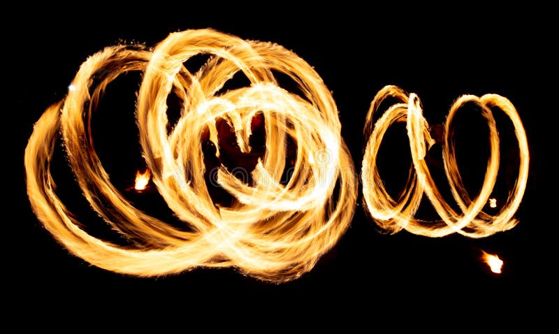 Abstract Drawings of Fire in Motion at Night Stock Photo - Image of ...