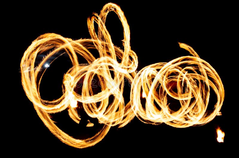Abstract Drawings of Fire in Motion at Night Stock Image - Image of ...