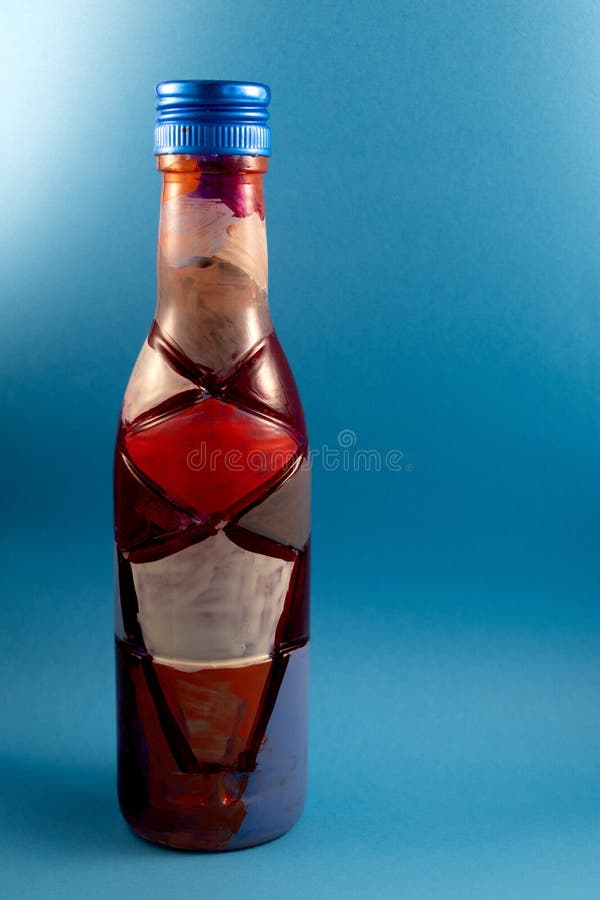 Painting on a bottle stock photo. Image of alcohol, abstract - 286995868