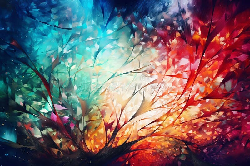 Abstract Drawn Natural Background in Different Colors Stock Photo ...