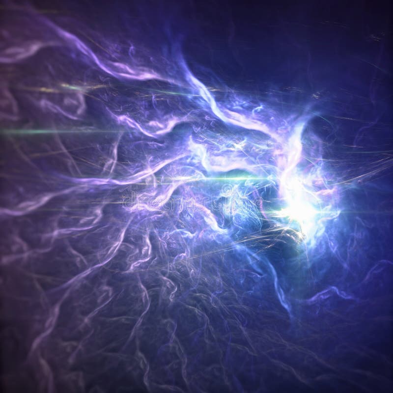 Abstract Dreamy Inner Space with Nebula Patterns Converging To a Star ...