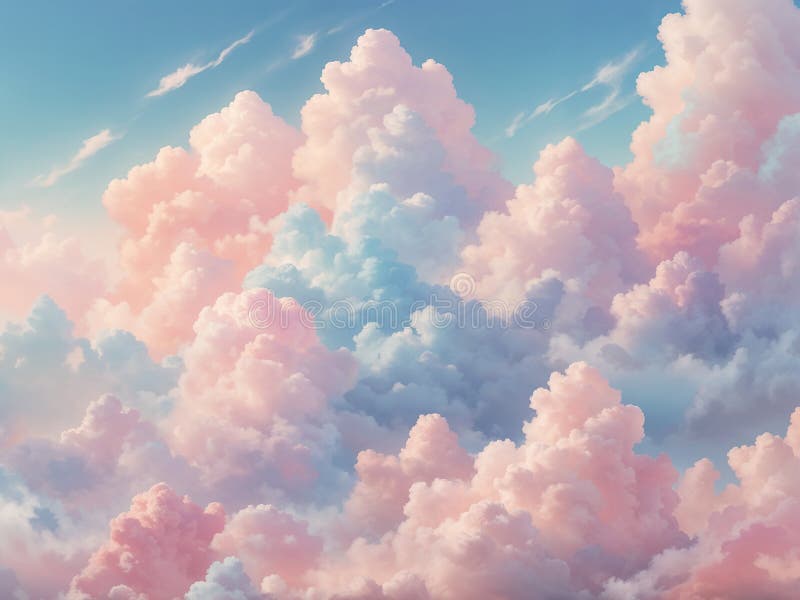 Abstract Dreamy Pastel Landscape Soft Abstract Cloud Formations Stock ...