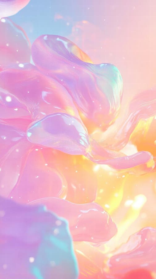 Abstract Dreamy Pastel Liquid Shapes - 4k Wallpaper Stock Image - Image ...