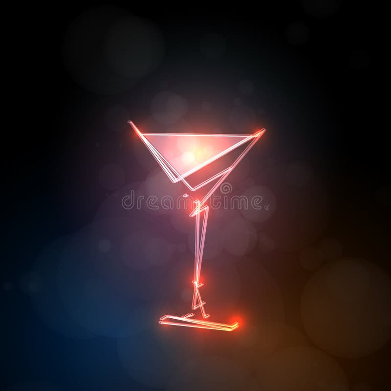 Cocktail Neon Design Menu Background Stock Vector - Illustration of ...