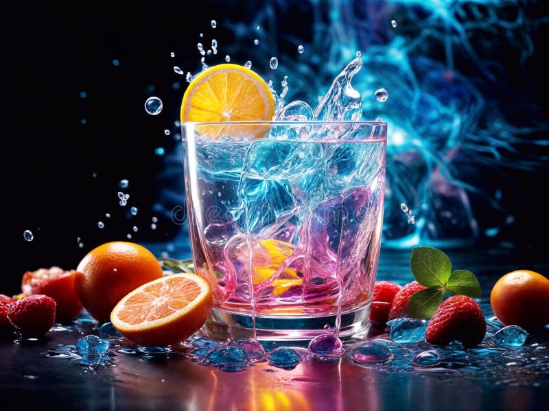 Abstract Drinks with Lemon and Oranges Stock Illustration ...