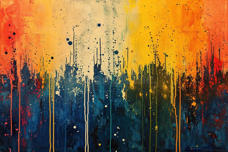 An abstract drip-painting stock illustration. Illustration of backdrop ...