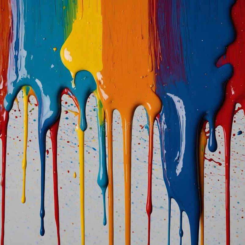 Abstract Dripped Paint Effect with Bold Hues and Dynamic Texture Stock ...