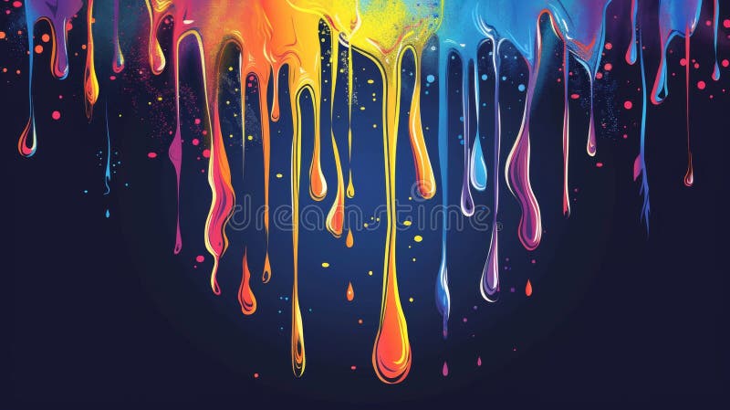 Abstract Dripping Paint Design with Vibrant Colors Stock Image - Image ...