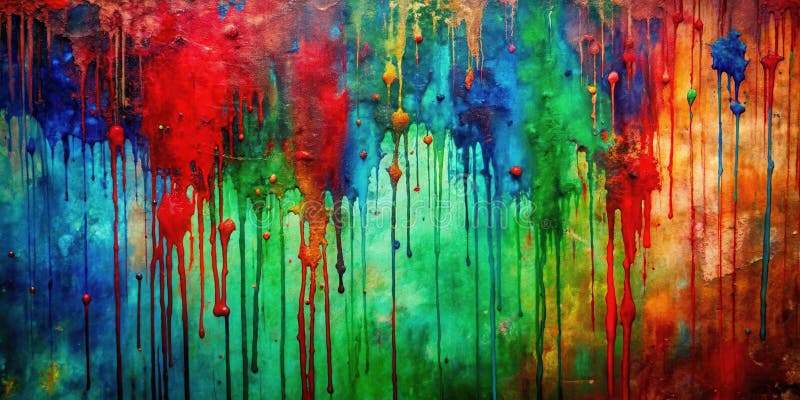 Abstract Dripping Paint Texture Vibrant Hues and Expressive Strokes ...