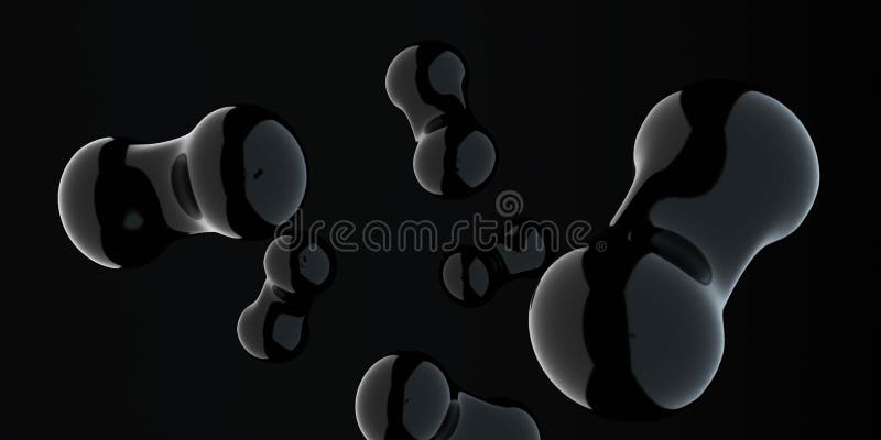 Abstract Drop Shape Dark Background 3d Render Illustration Stock ...