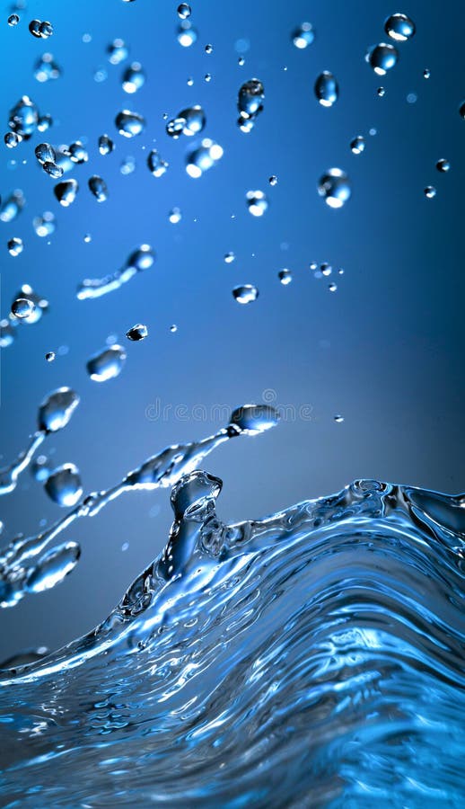 Abstract Drop Water Splash on Blue Background Stock Photo - Image of ...