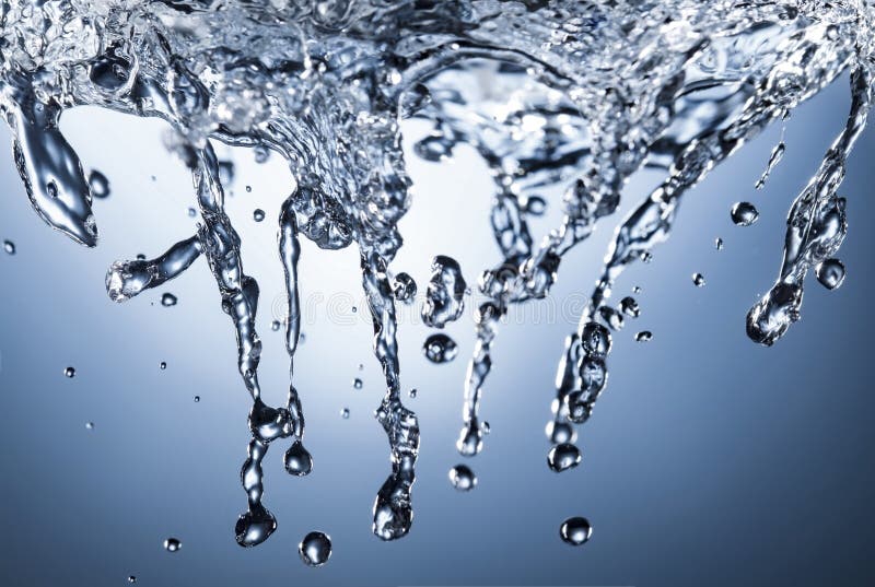 Abstract Drop Water Splash on the Blue Background Stock Photo - Image ...