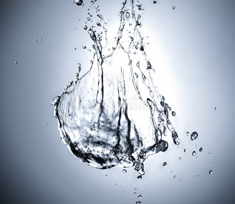 Abstract Drop Water Splash on Blue Background Stock Image - Image of ...