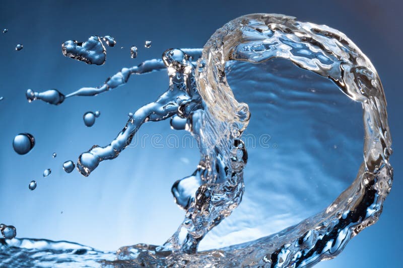 Abstract Drop Water Splash on Blue Background Stock Photo - Image of ...