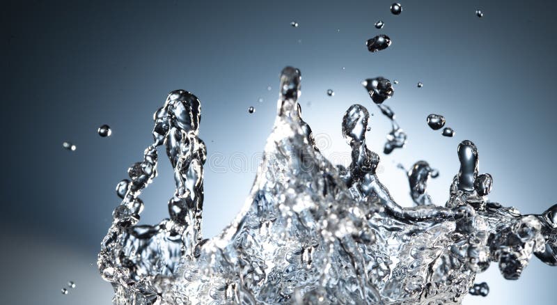 Abstract Drop Water Splash on Blue Background Stock Photo - Image of ...