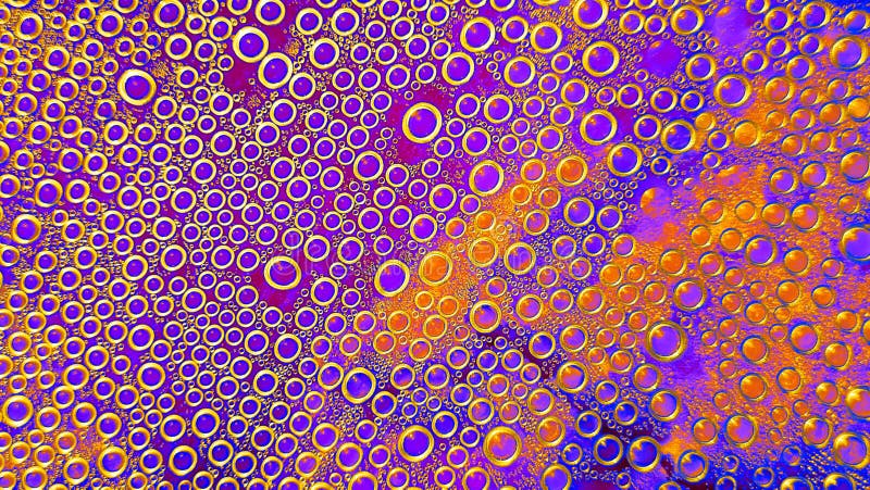Abstract Drops on the Surface of Transparent Plastic. Smooth Small ...