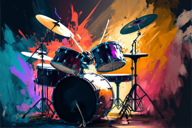Abstract Drums. Generative AI Stock Photo - Image of drummer, stage ...