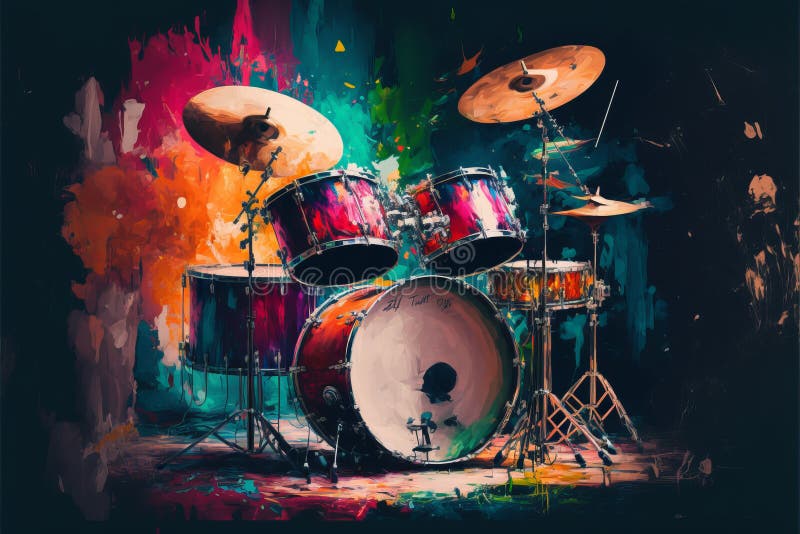 Abstract Drums. Generative AI Stock Photo - Image of performance ...