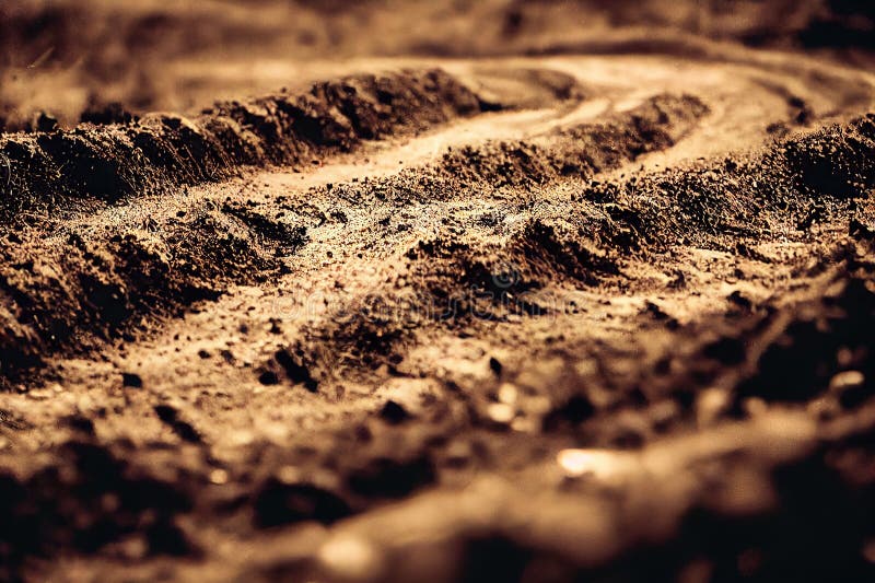 Abstract Dry Mud on Ground with Tracks Stock Illustration ...