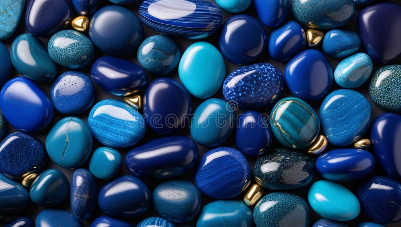 Abstract Dry Pebbles Stones Blue Toned Background Stock Illustration ...