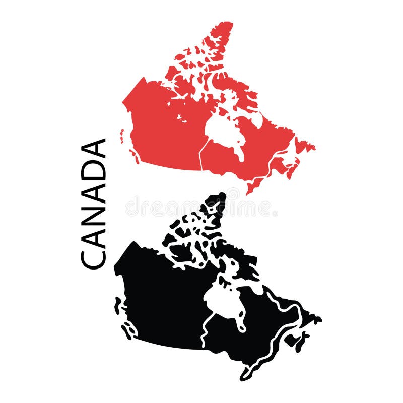 Abstract Dual-Tone Canada Map Illustration with Bold Typography Stock ...