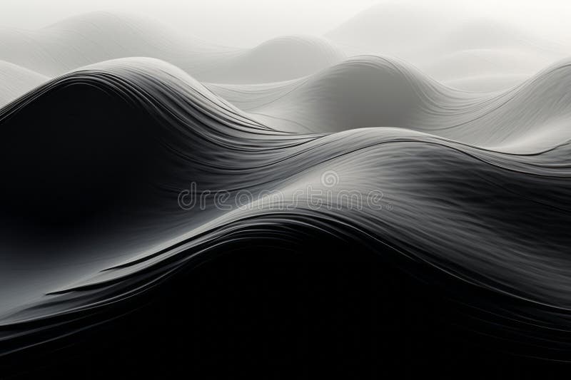 Abstract Duotone Waves for a Fluid Sensation Stock Illustration ...