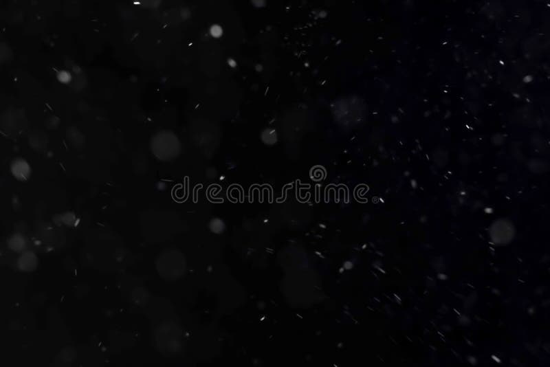 Abstract Dust Fog Particles Movement on Black Dark Background Overlay ...