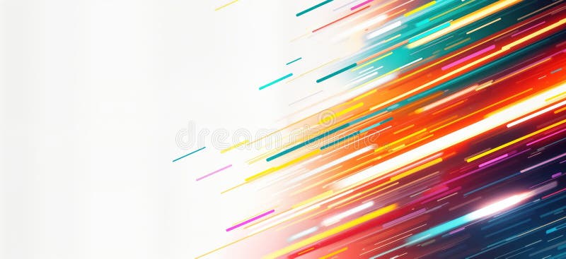 Abstract Dynamic Background Features Vibrant Colorful Lines. Fast Speed ...