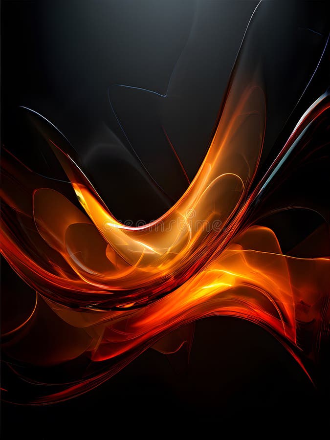 Abstract Dynamic Background with Fiery Splashes on a Black Background ...